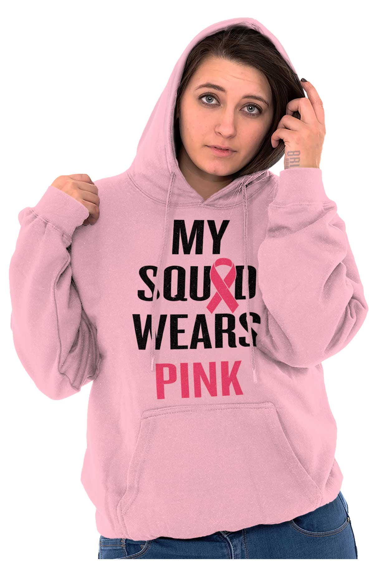 Breast Cancer BCA My Squad Wears Pink Hoodie Sweatshirt Women Brisco ...