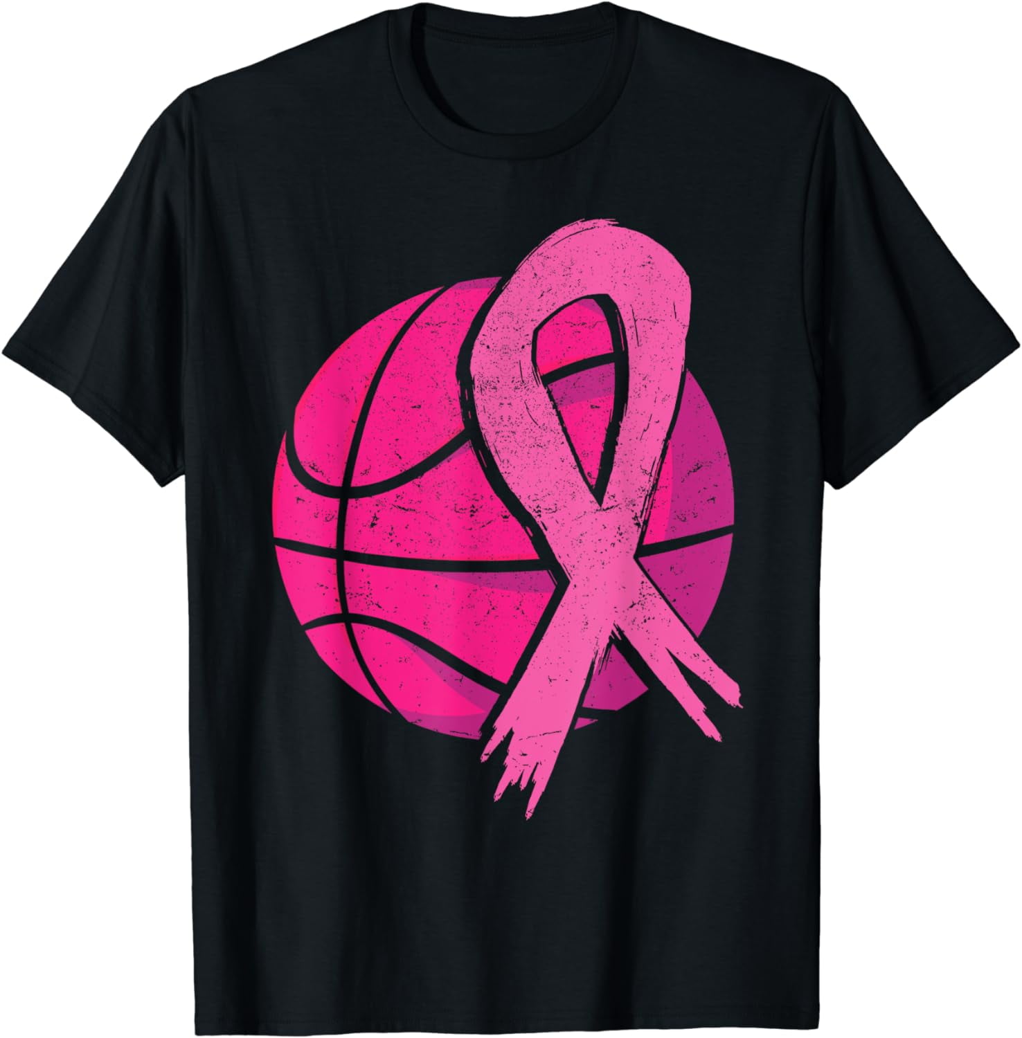 Breast Cancer Basketball Ball Pink Ribbon Carcinomas Sport T-Shirt ...