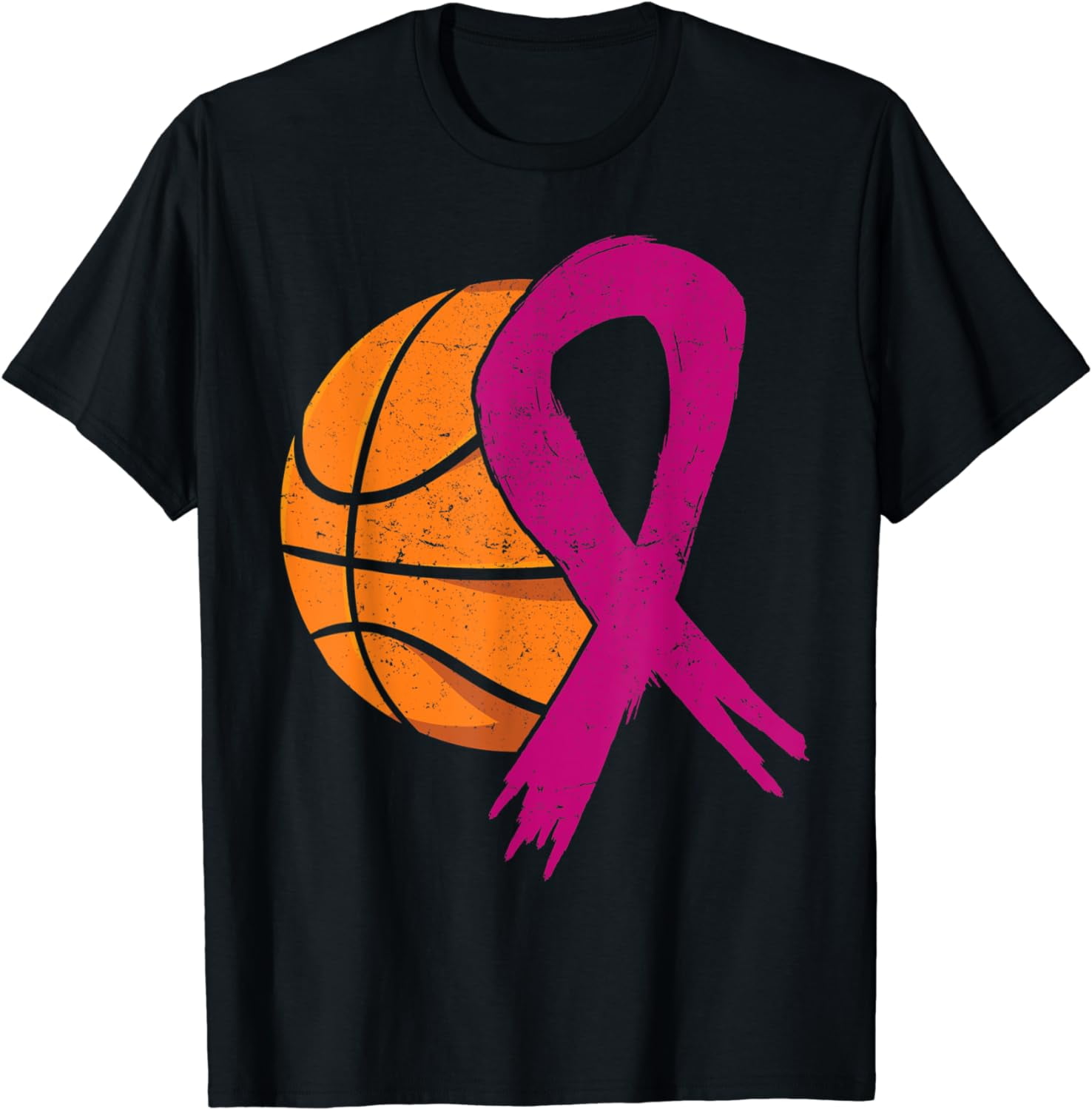Breast Cancer Basketball Ball Pink Ribbon Surgery Mammogram T-Shirt ...