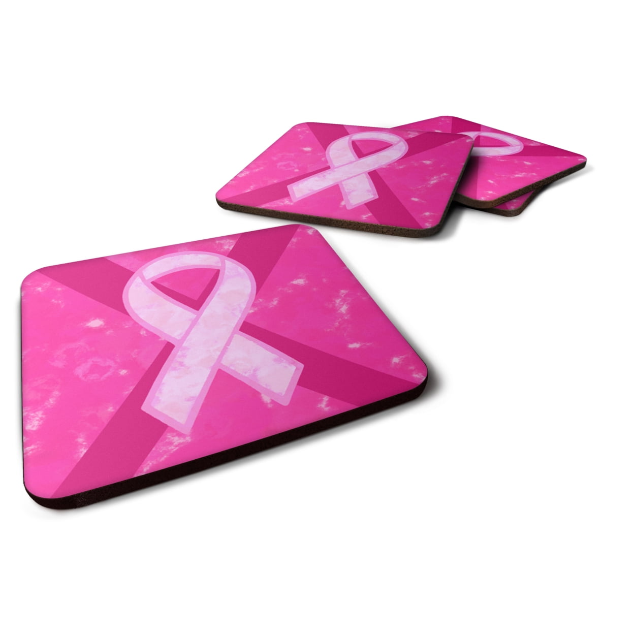 Breast Cancer Battle Flag Foam Coaster Set of 4 - Walmart.com