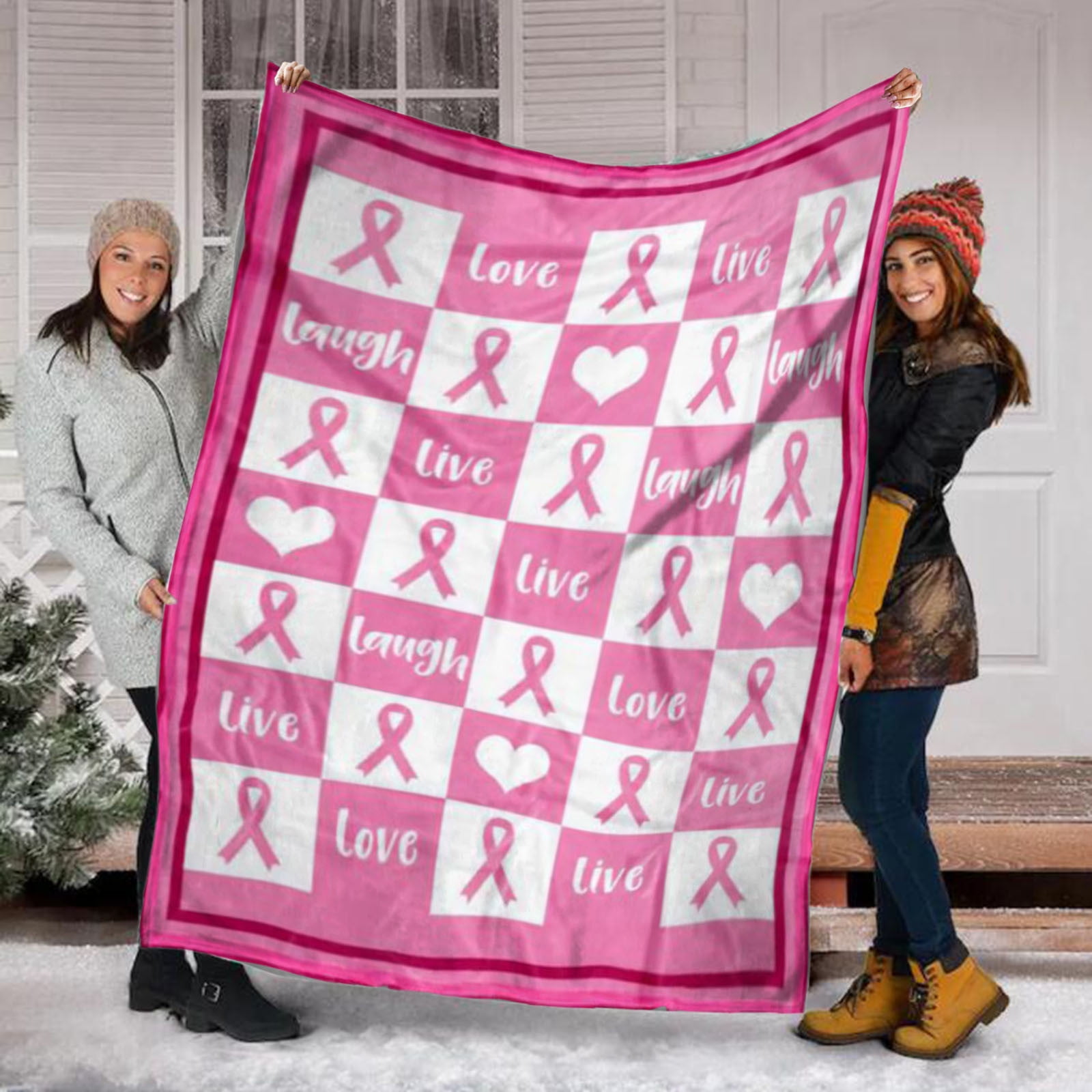Breast Cancer Blanket Warm Hugs Healing Blanket Sympathy Inspirational ...