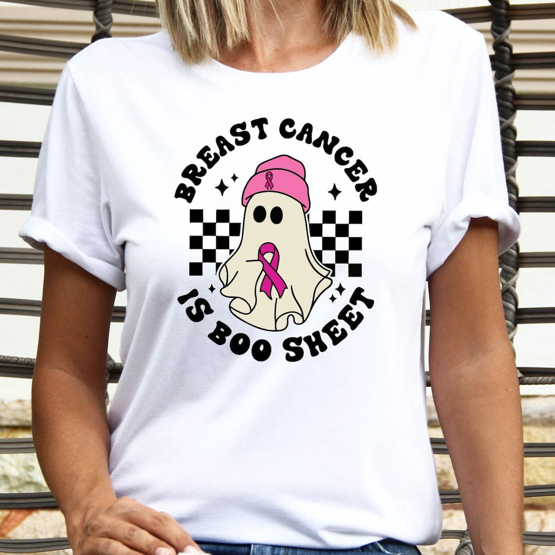 Breast Cancer Is Boo Sheet Shirt, Winter Holiday Breast Cancer Tshirt ...
