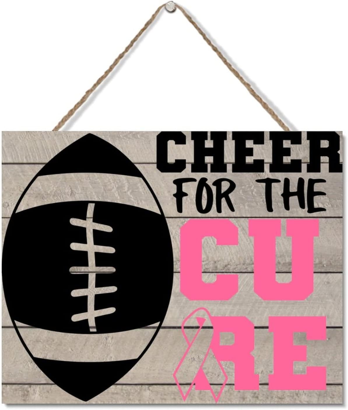 Breast Cancer Cheer For The Cure Wood Plaque Breast Cancer Pink Ribbon ...