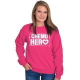 Breast Cancer Chemo Hero BCA Heart Women Crewneck Sweatshirt Brisco ...