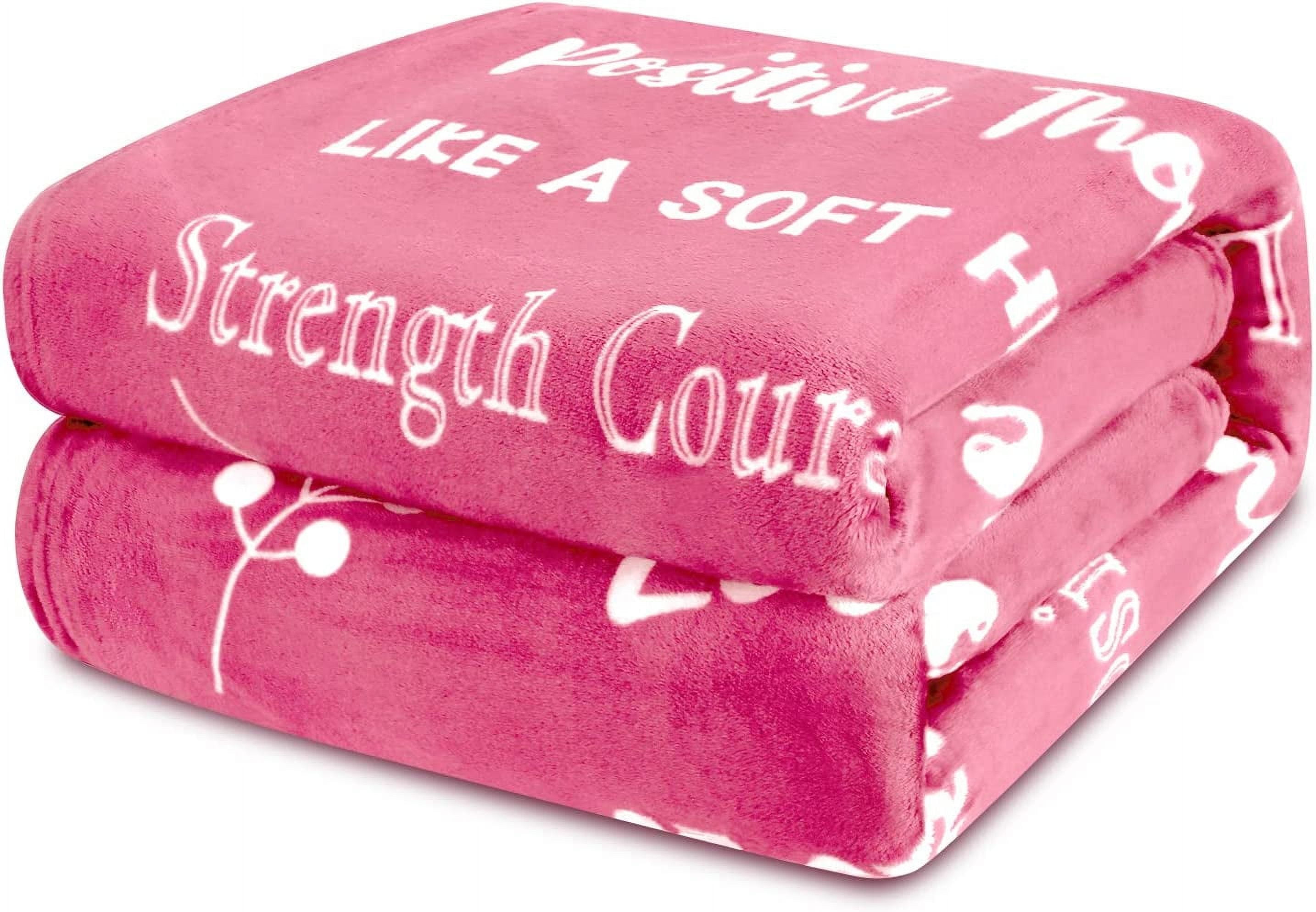 Breast Cancer Gifts for Women Fleece Healing Thoughts Blanket Super ...