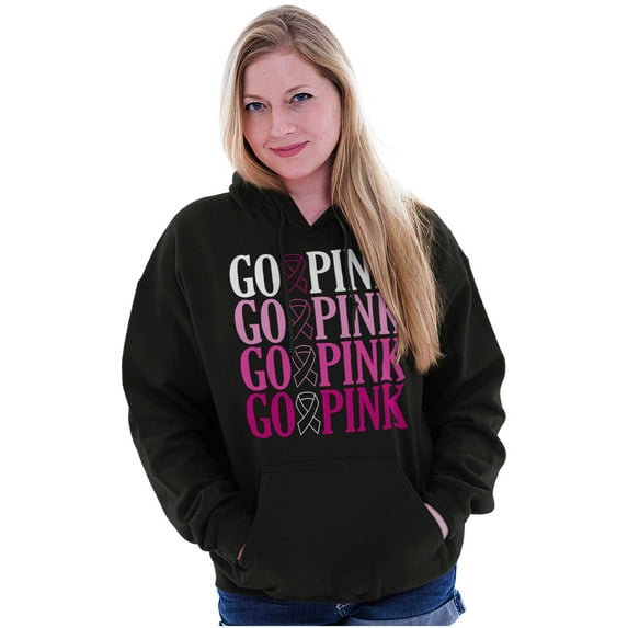 Breast Cancer Go Pink Ribbon Gradient Women Plus Size Graphic Pullover ...