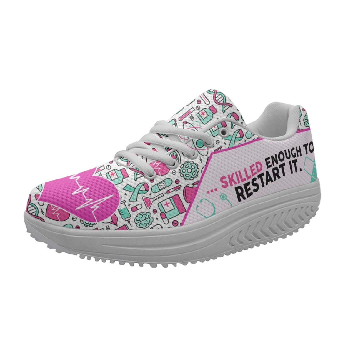 Breast Cancer Graphic Women's Spring Sneakers Skilled Enough To Restart ...