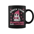 Breast Cancer Halloween Boo Ghost Check Your Pumpkins Womens Coffee ...