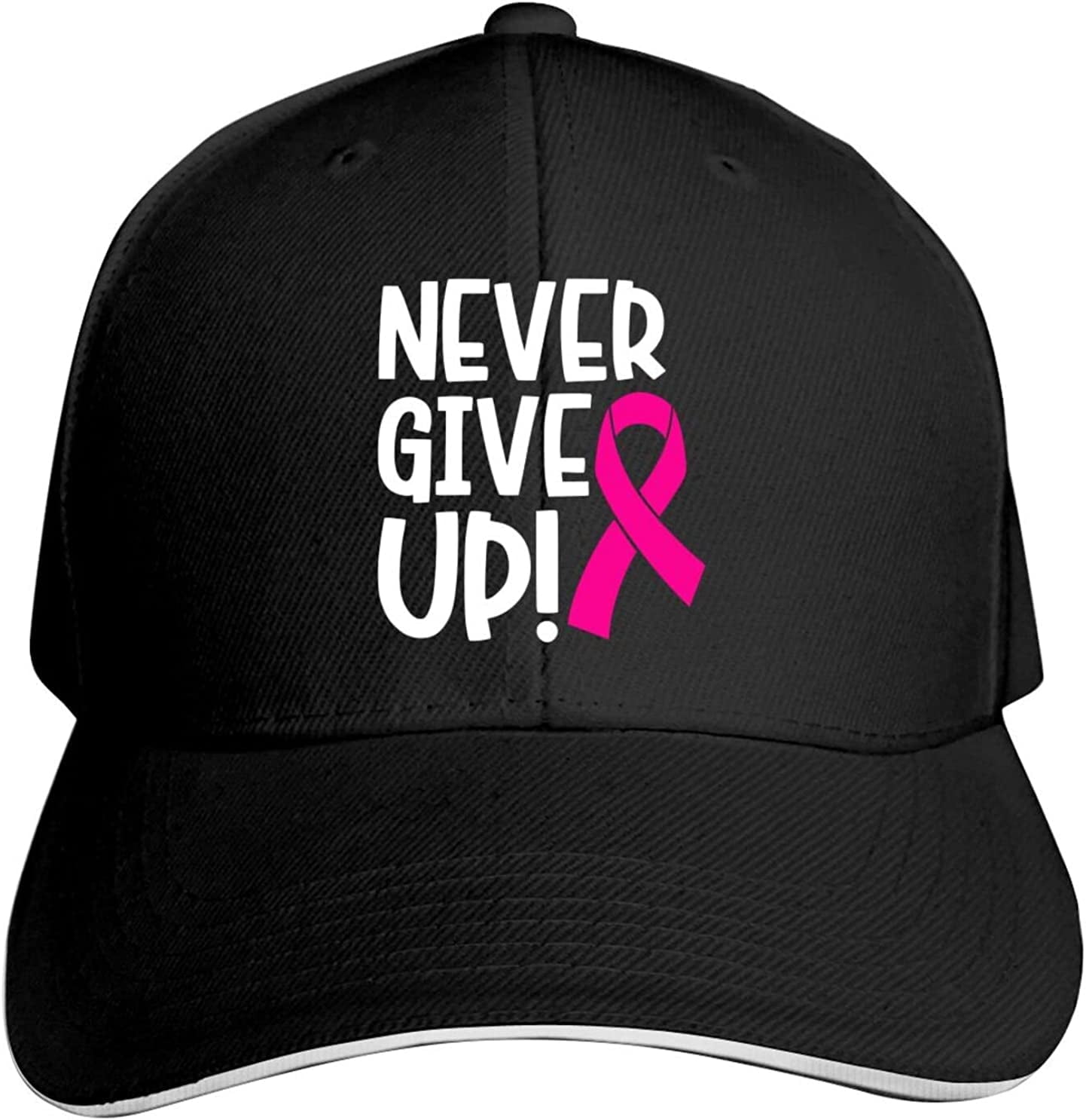 Breast Cancer Hat, Pink Ribbon Logo Baseball Cap Never Give Up ...