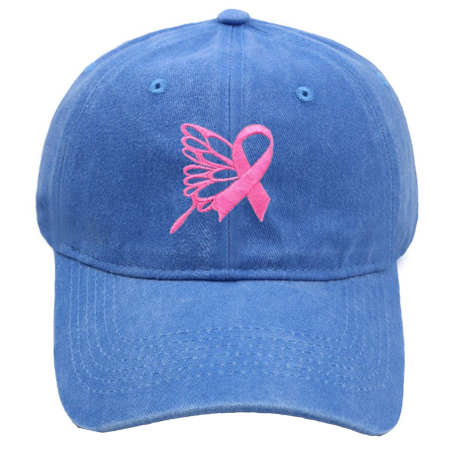 Breast Cancer Hats for Women Embroidered Pink Ribbon Adjustable Breast ...