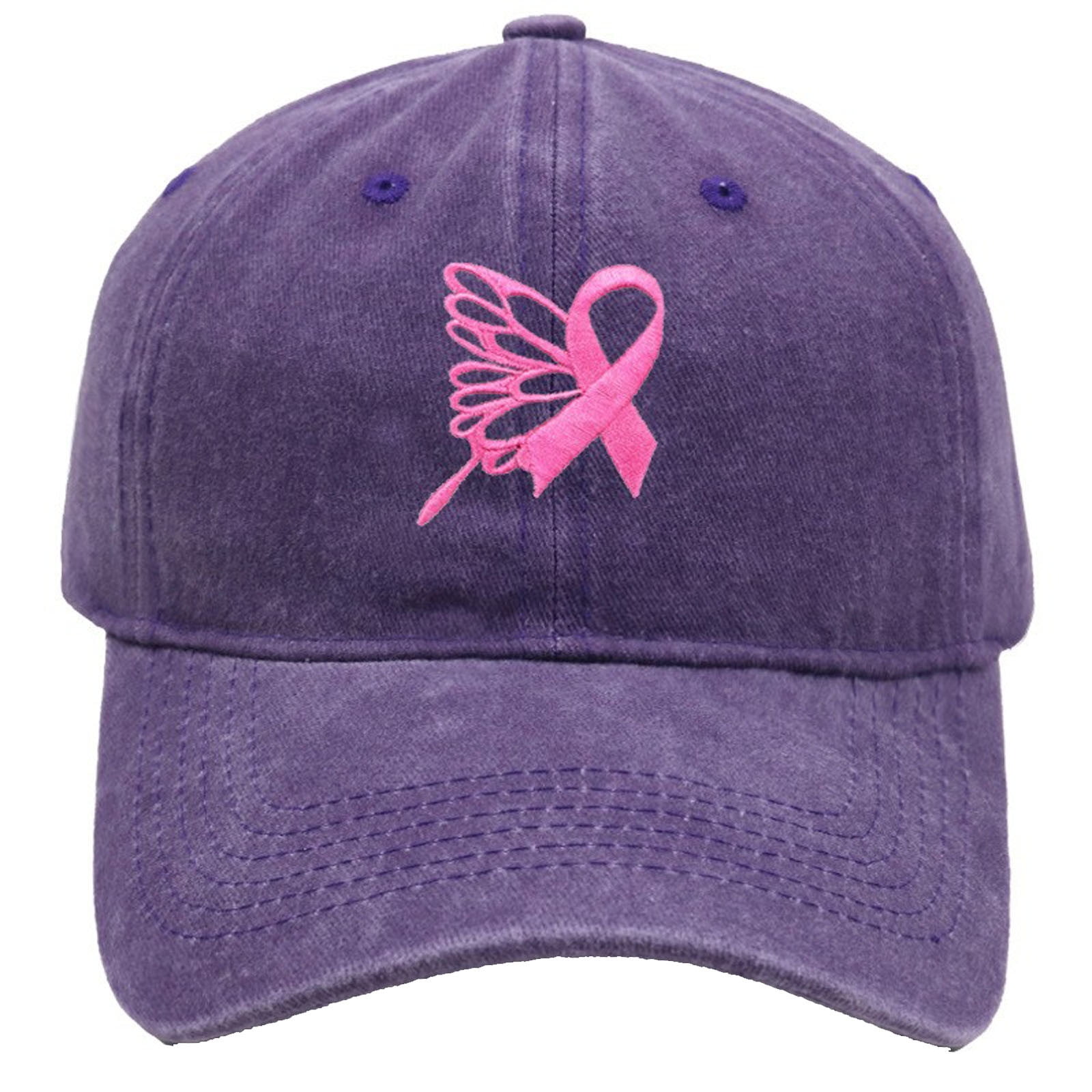 Breast Cancer Hats for Women Embroidered Pink Ribbon Adjustable Breast ...