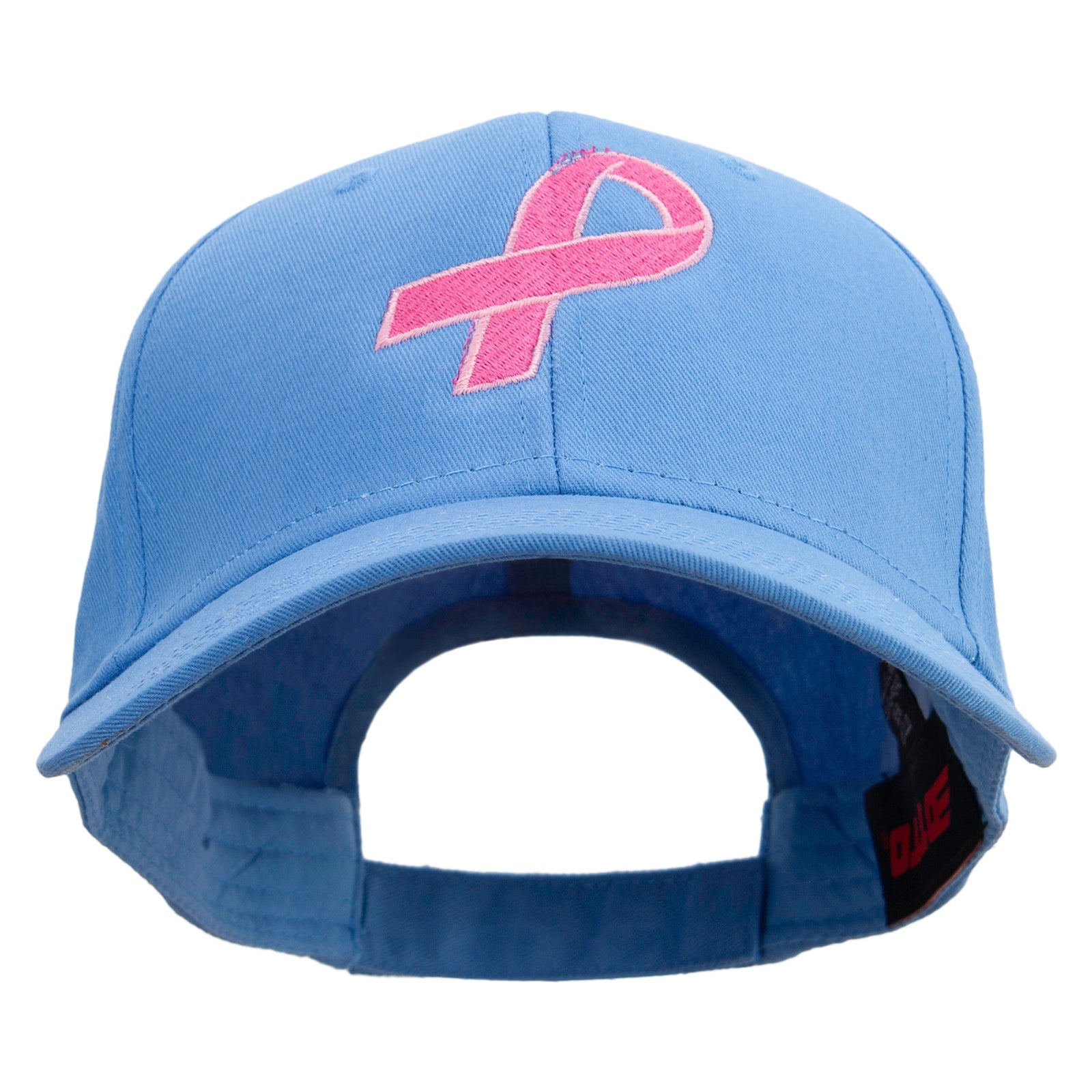 Breast Cancer Hot Pink Ribbon Embroidered 5 Panel Cap - Blue OSFM ...