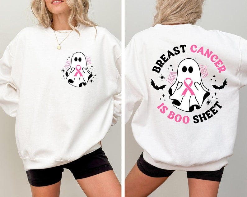 Breast Cancer Is Boo Sheet Sweatshirt, Back On My Boo Sweater, Ghost ...