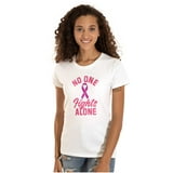 Breast Cancer No One Fights Alone Womens Slim Fit Graphic Tee Brisco ...
