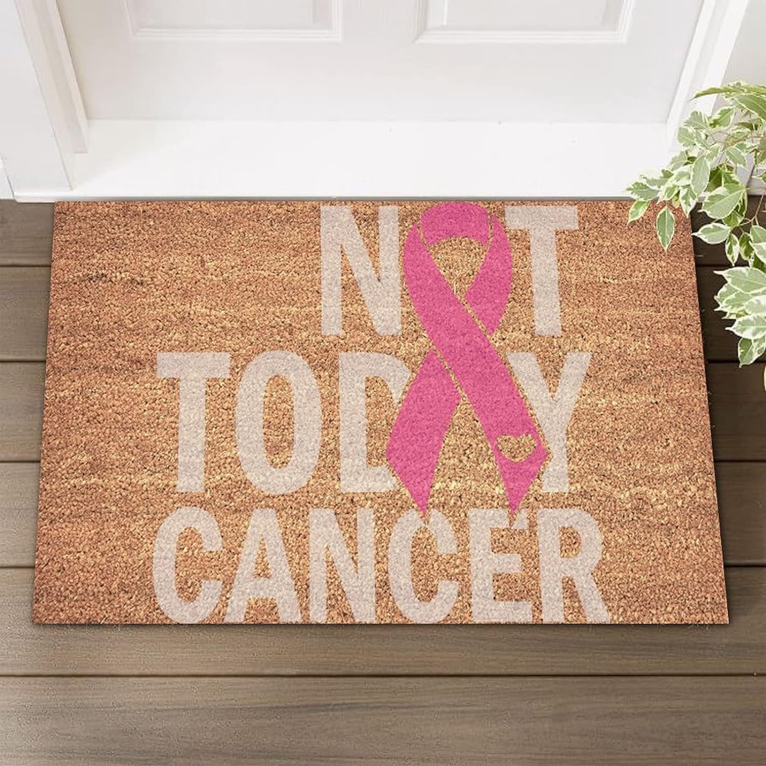Breast Cancer Not Today Cancer Coir Doormat Indoor Door Mats for ...