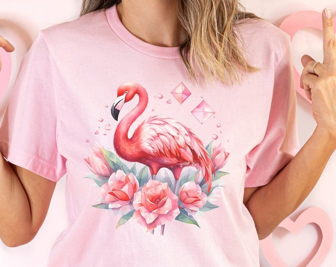 Breast Cancer Pink Flamingo Flower Shirt, We Wear Pink Breast Cancer ...