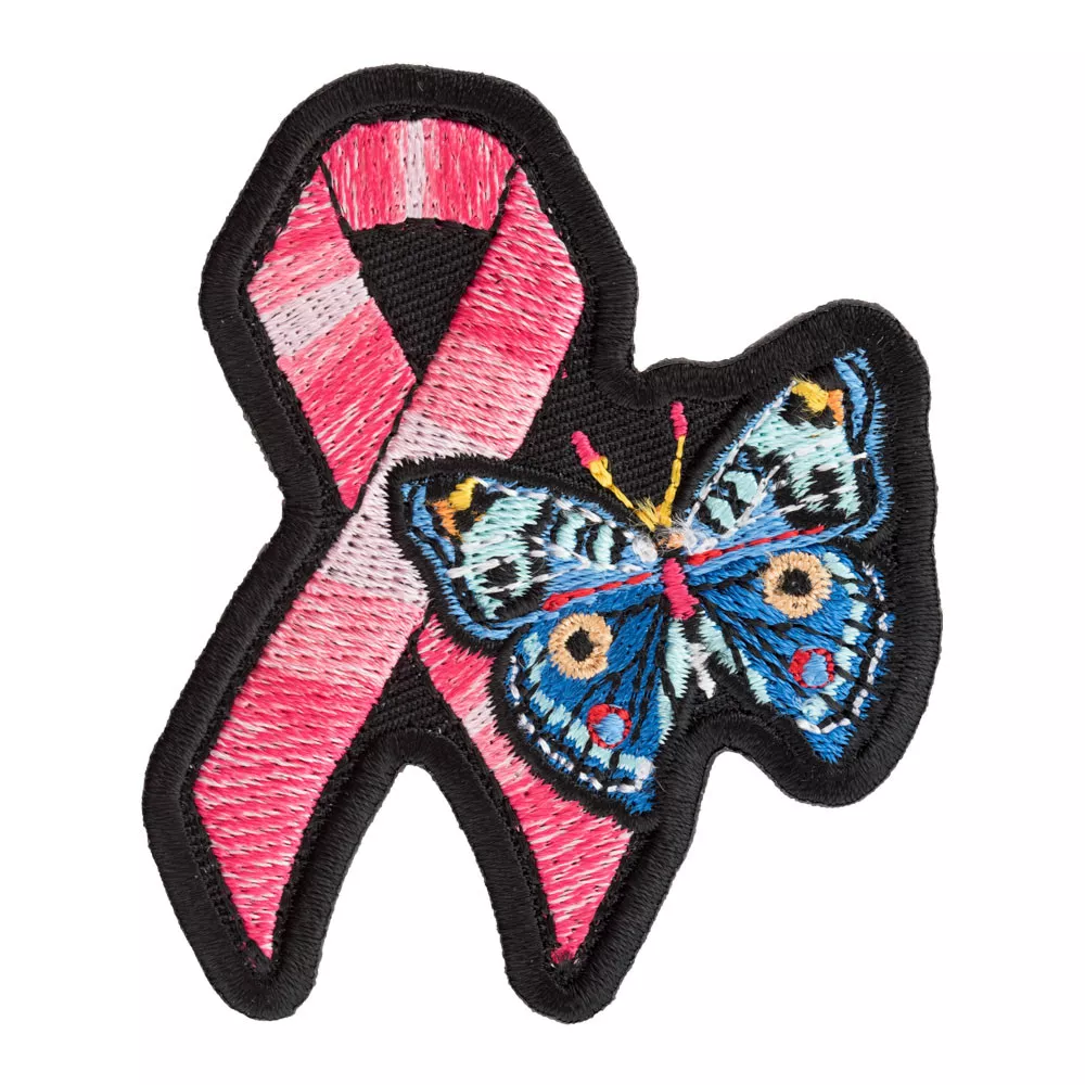 Breast Cancer Pink Ribbon Butterfly Patch, Cancer Support Patches ...