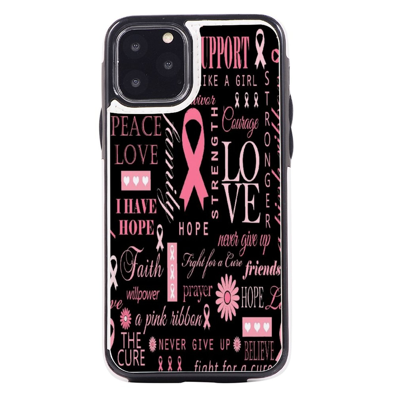 Breast Cancer Pink Ribbon Leather Wallet Case for iPhone 16 15 14 13 12 ...