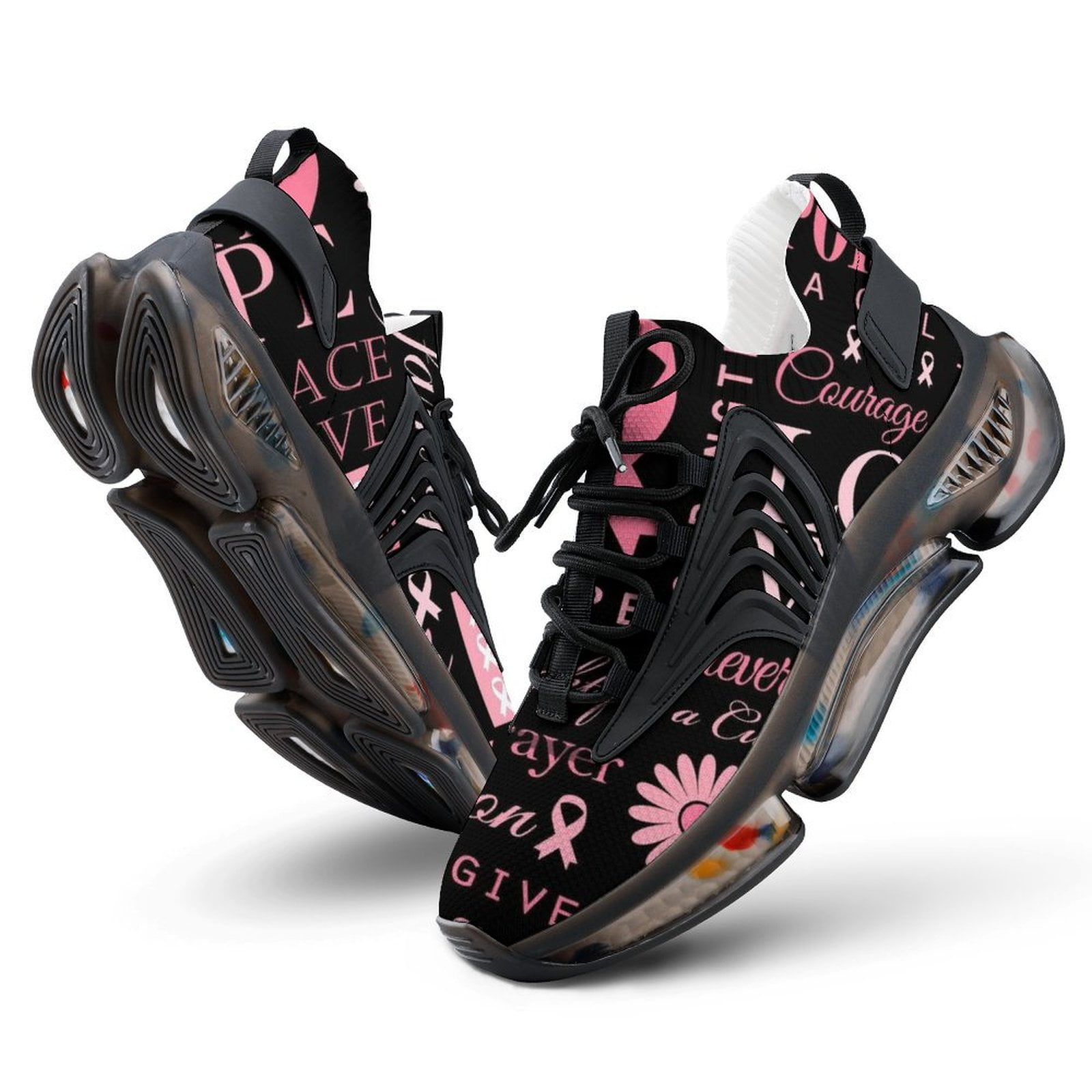 Breast Cancer Pink Ribbon Walking Shoes for Men Woman Lightweight ...
