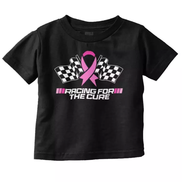 Breast Cancer Racing For The Cure Ribbon Toddler T Shirt TODDLER SHORT ...