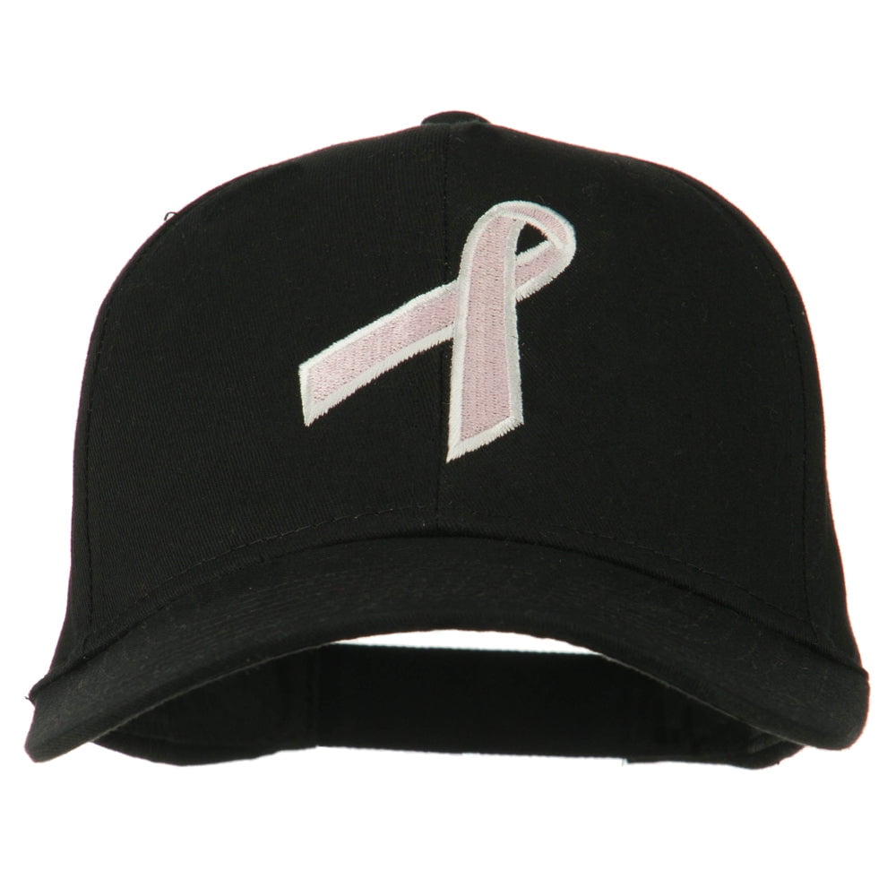 Breast Cancer Ribbon Embroidered Cap - Black OSFM - Walmart.com