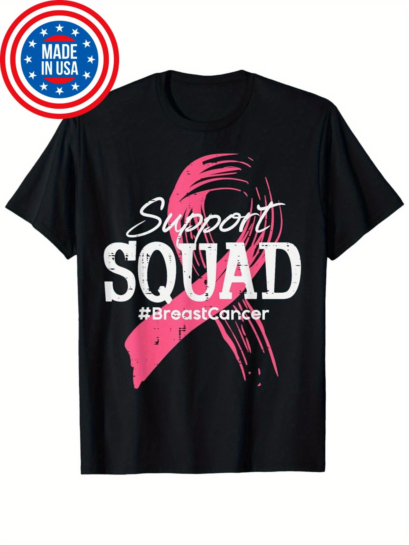 Breast Cancer Ribbon Support Squad Awareness Men Women Kids T-Shirt ...