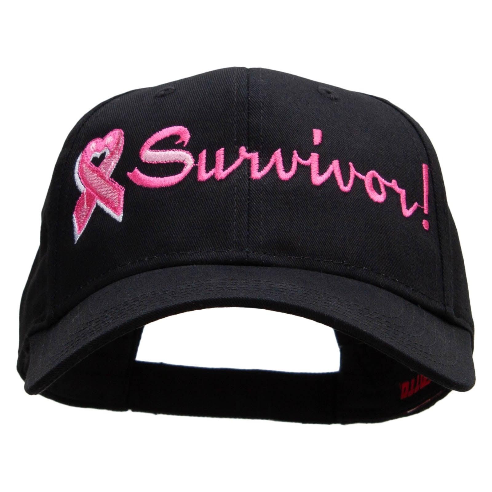 Breast Cancer Ribbon Survivor Embroidery Cap - Black OSFM - Walmart.com