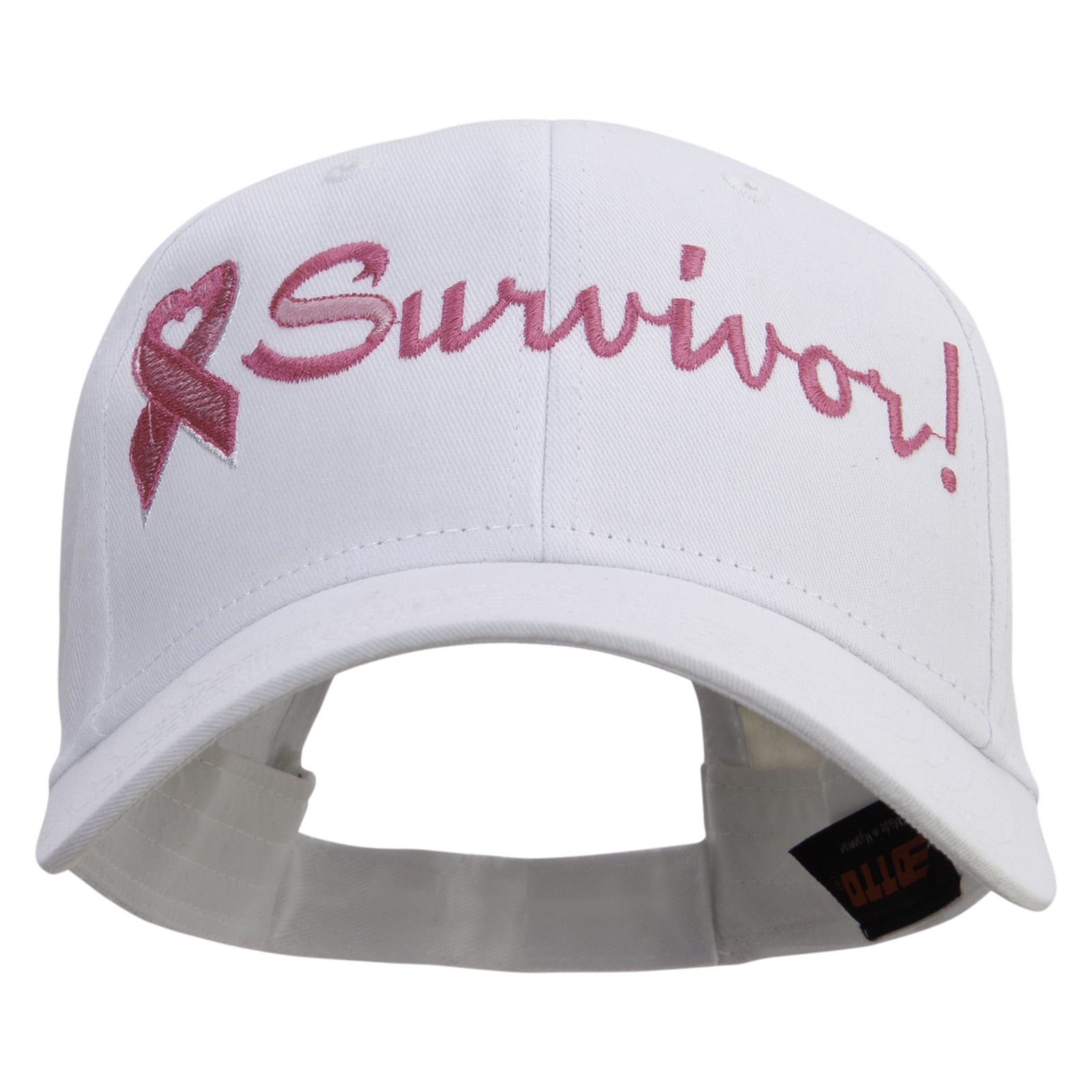 Breast Cancer Ribbon Survivor Embroidery Cap - White OSFM - Walmart.com