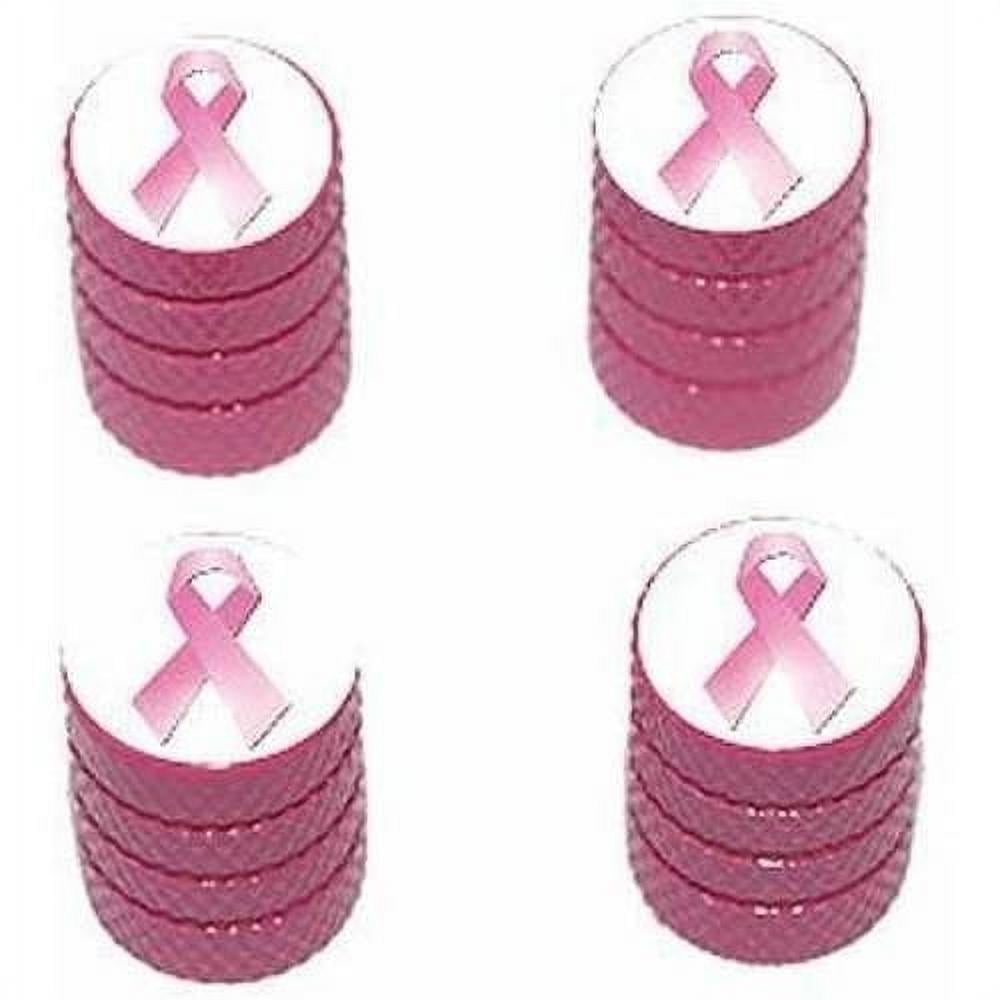 Breast Cancer Ribbon Tire Rim Wheel Aluminum Valve Stem Caps, Multiple ...