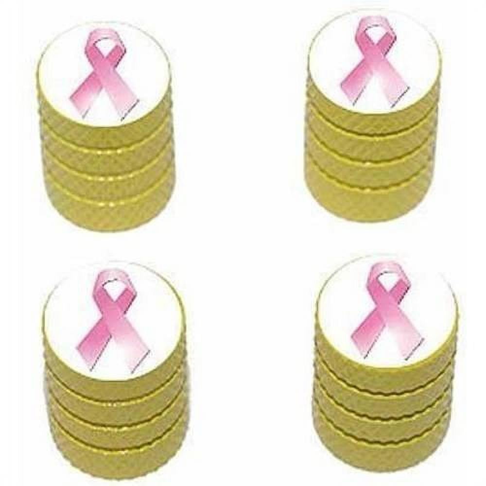 Breast Cancer Ribbon Tire Rim Wheel Aluminum Valve Stem Caps, Multiple ...
