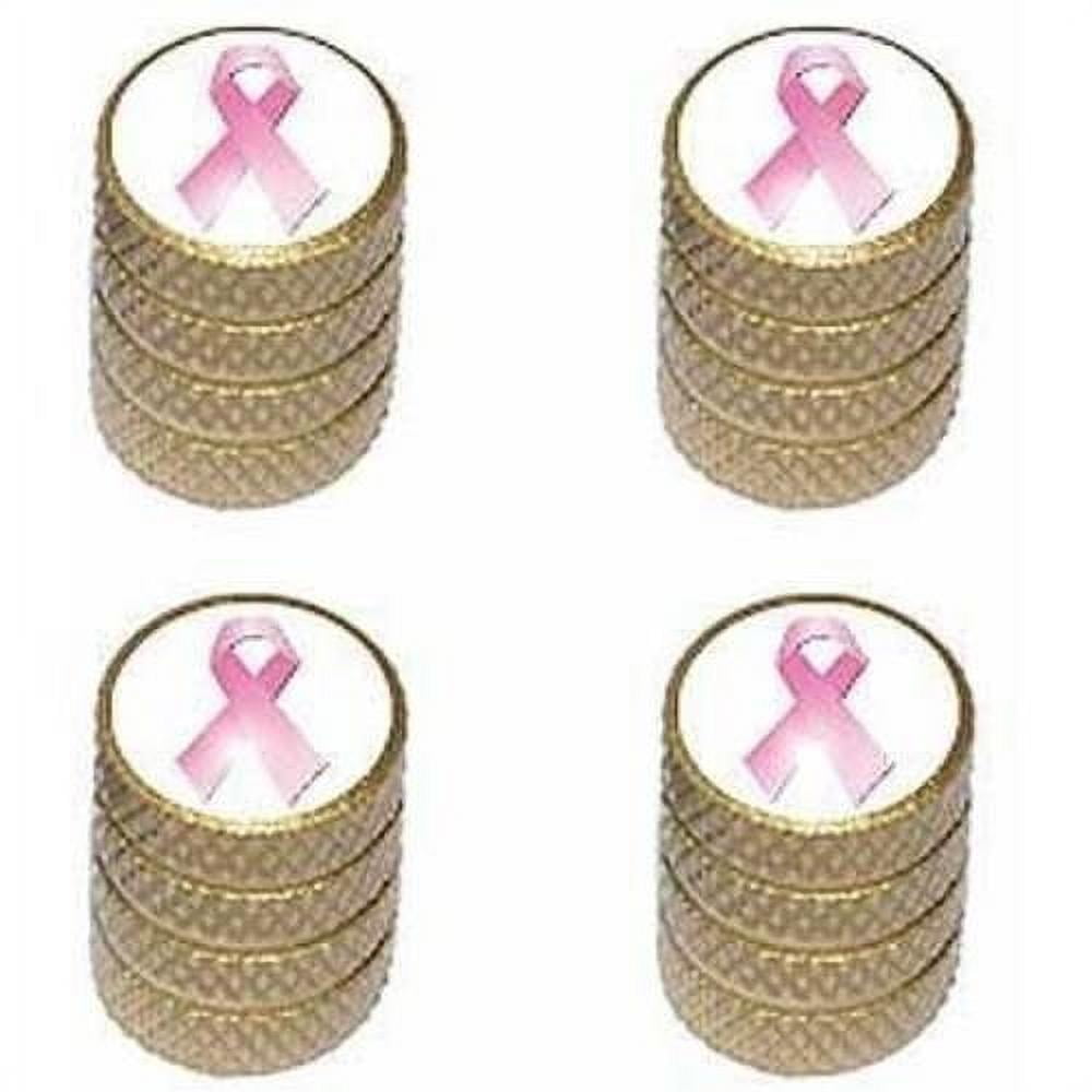 Breast Cancer Ribbon Tire Rim Wheel Aluminum Valve Stem Caps, Multiple ...