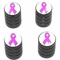 Breast Cancer Pink Ribbon on Black Tire Rim Wheel Aluminum Valve Stem ...
