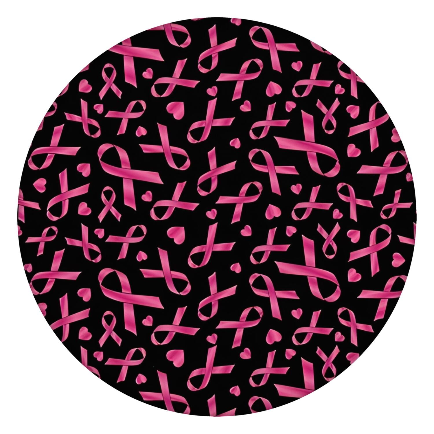 Breast Cancer Round Fitted Tablecloth with Elastic Edge,Dining Table ...