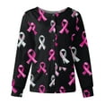Breast Cancer Scrub Shirts for Women Scrubs Jacket Snap Front Cute ...