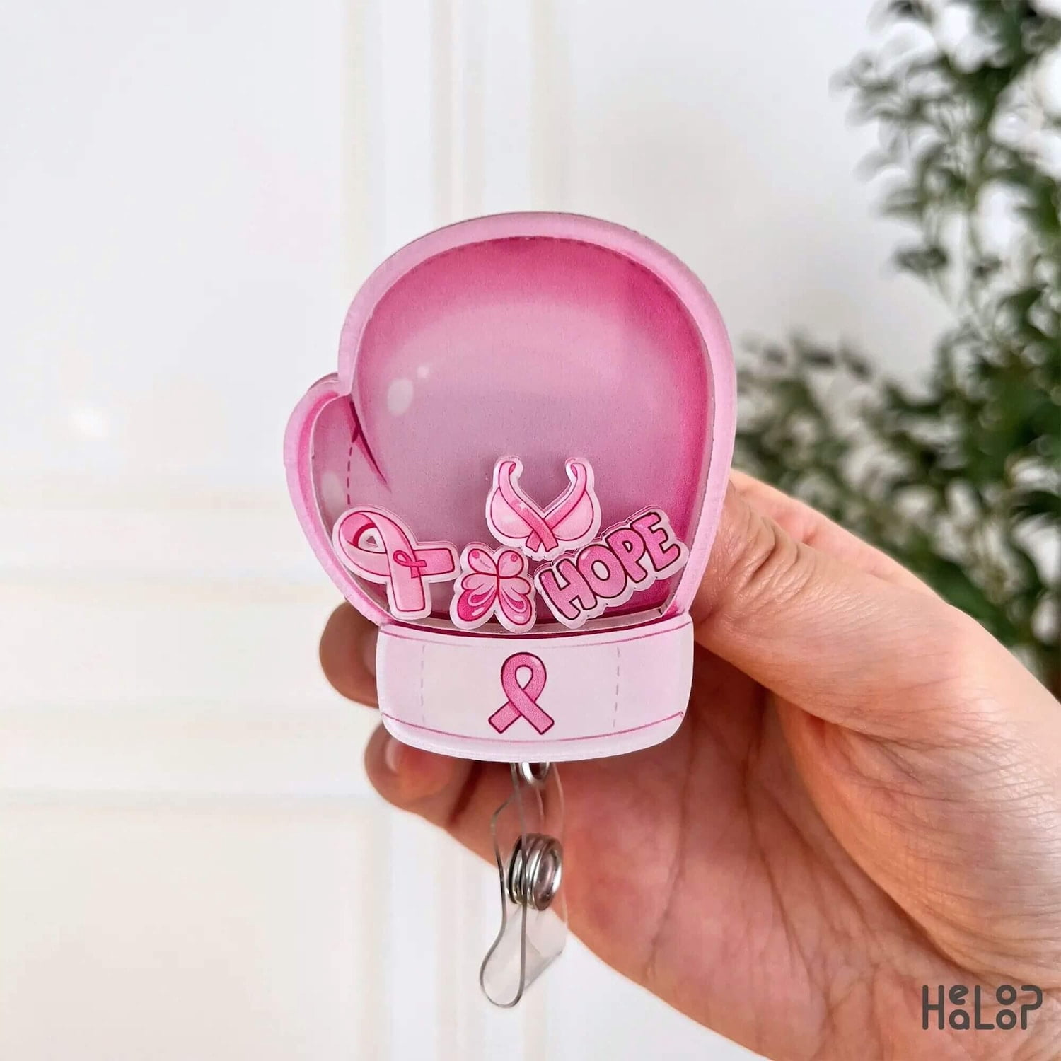 Breast Cancer Shaker Badge Reel: Pink Ribbon Badge Holder - Walmart.com