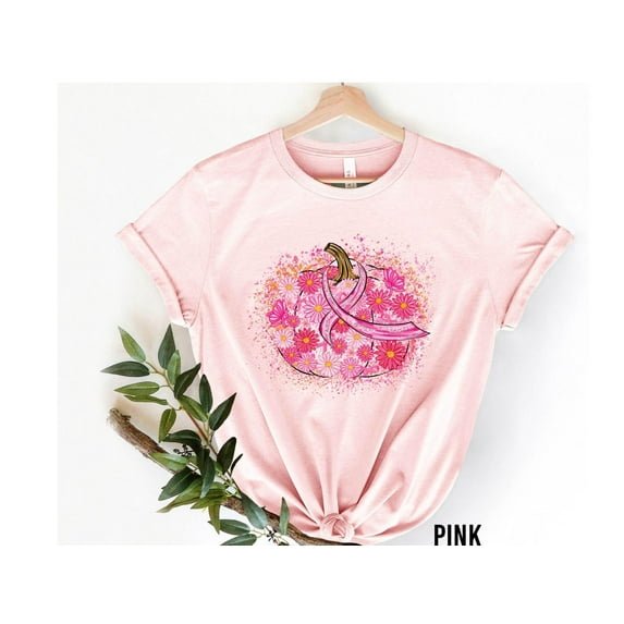 Breast Cancer Shirt, Floral Pumpkin Sweatshirt, Pink Ribbon Fall Tee ...