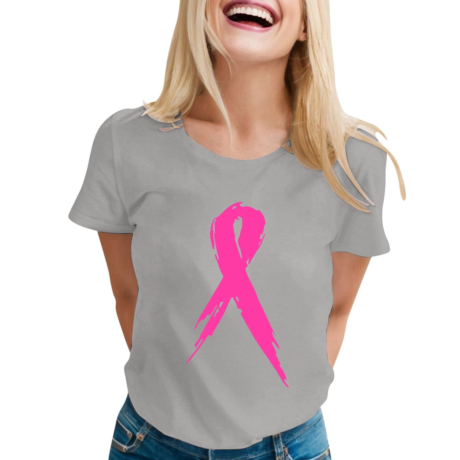 Cancer Shirt Women Cancer Awareness Sunflower Pink Ribbons T-Shirt ...