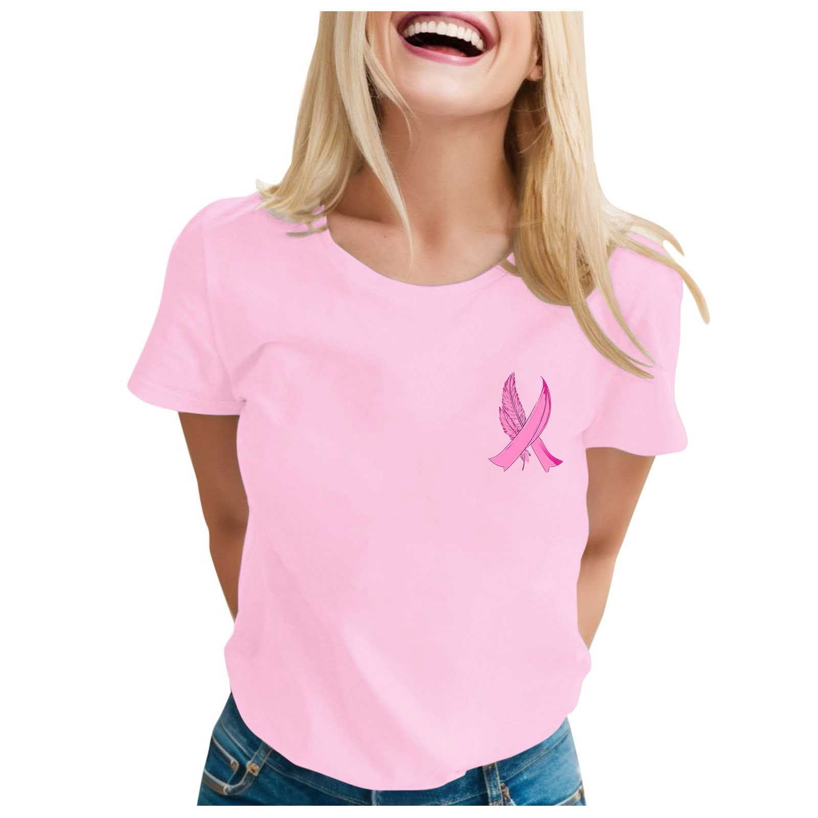 Cancer Shirts Women Cancer Awareness T-Shirts Cancer Survivor Pink ...