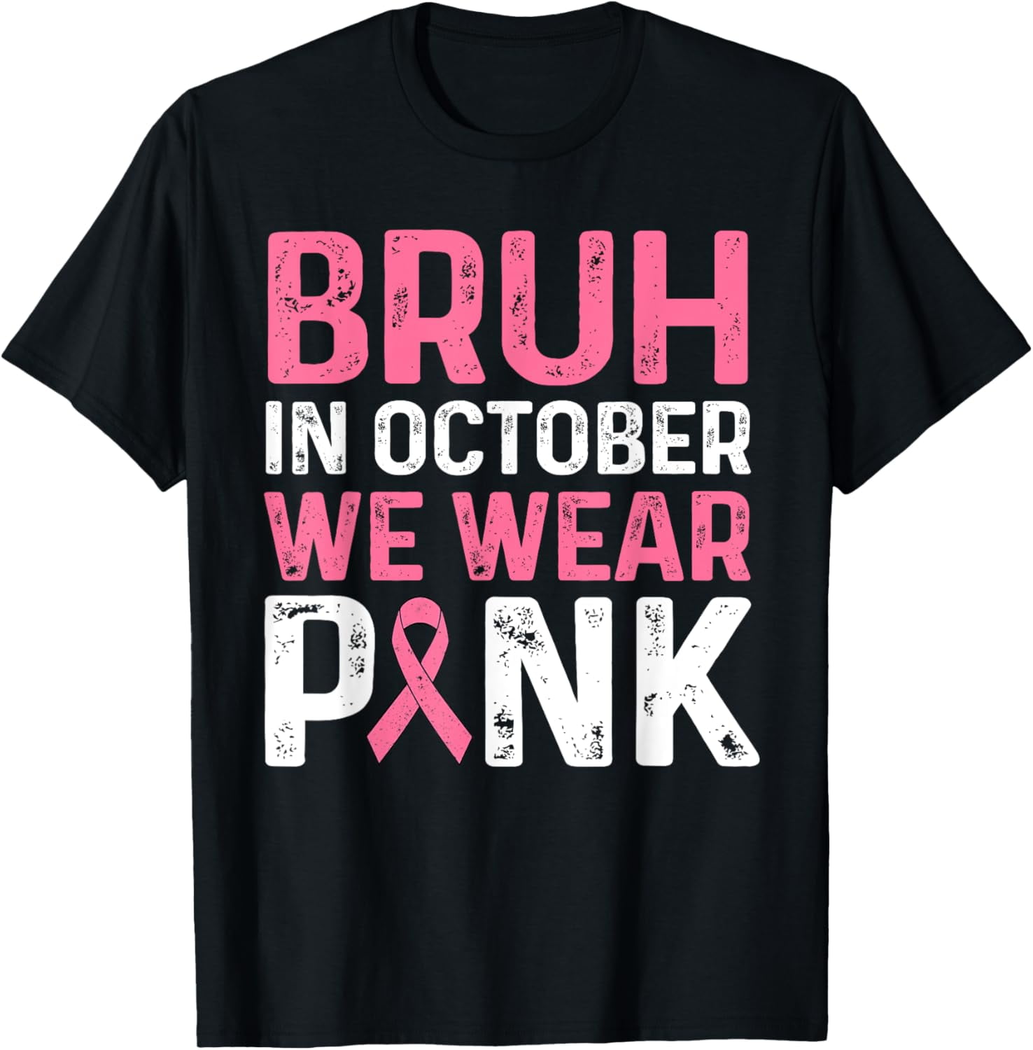 Breast Cancer Shirts for Kids Boys Bruh In October Wear Pink Funny ...