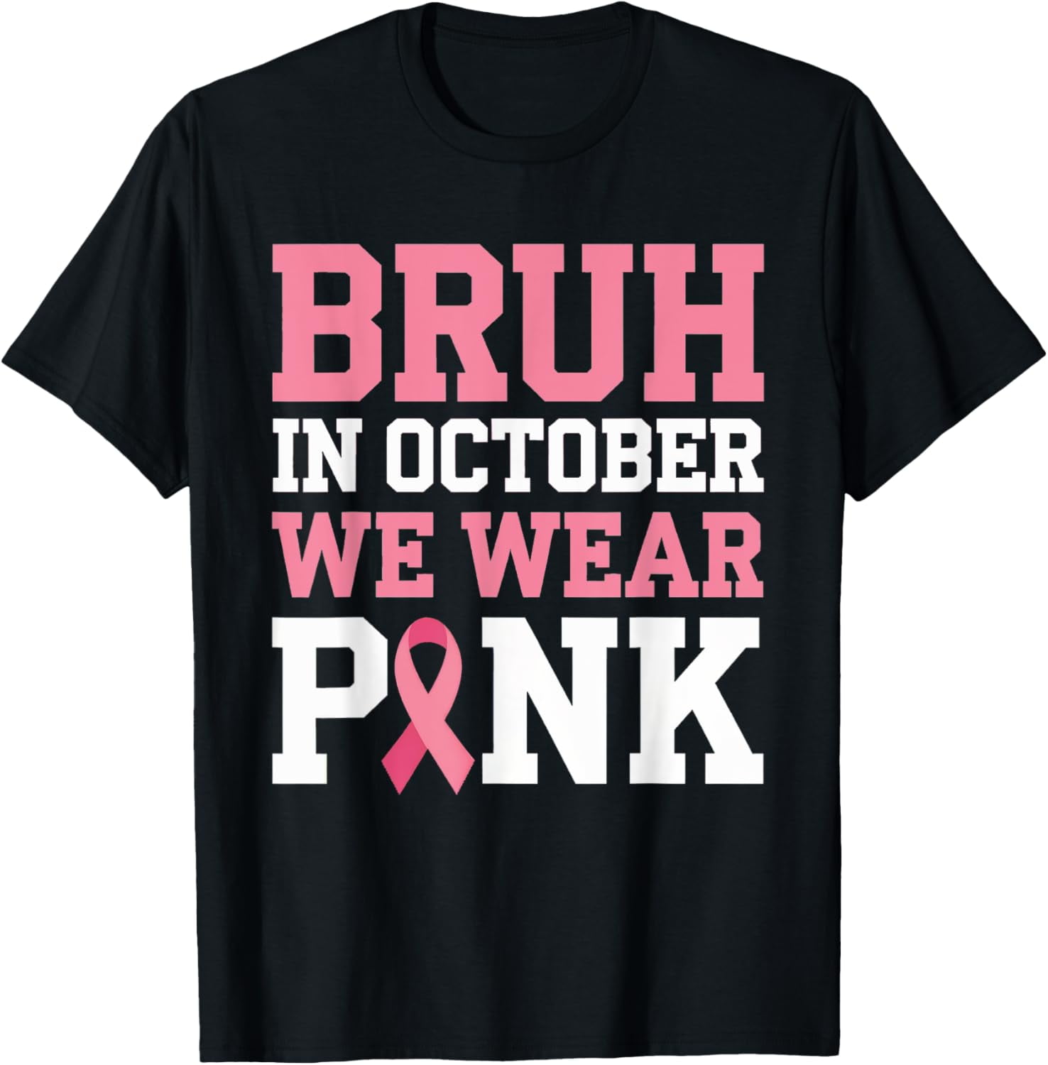 Breast Cancer Shirts for Kids Boys Bruh In October Wear Pink Funny ...