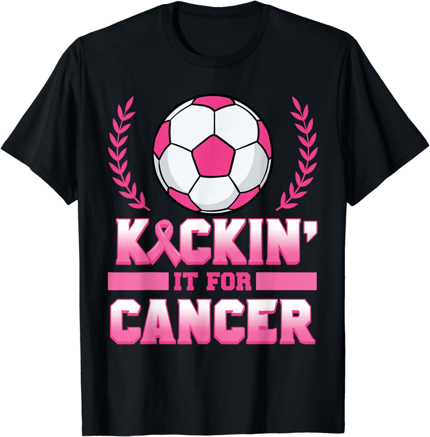 Breast Cancer Soccer Ball Pink Ribbon Mammogram Sport Kick Cotton T ...