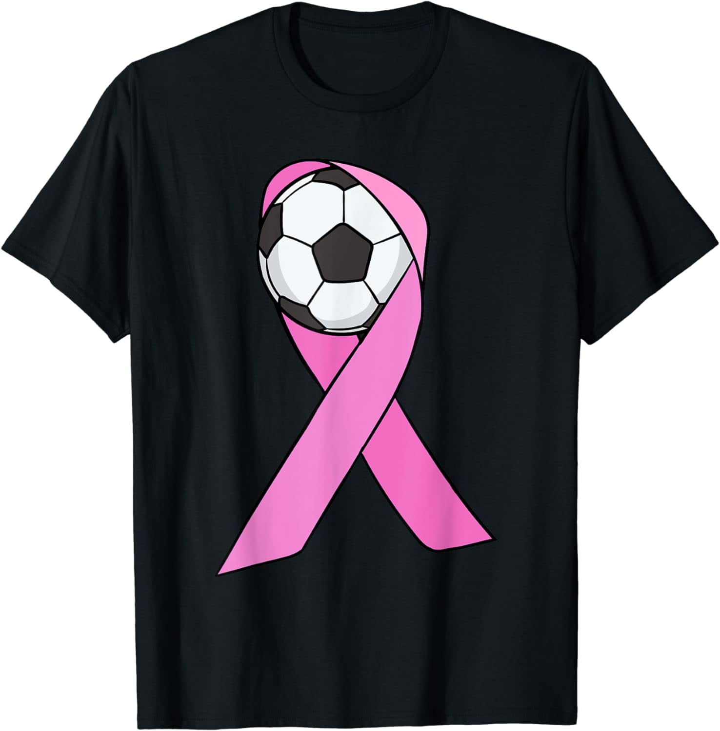 Breast Cancer Soccer Ball Pink Ribbon Mammogram Sport Kick T-Shirt ...