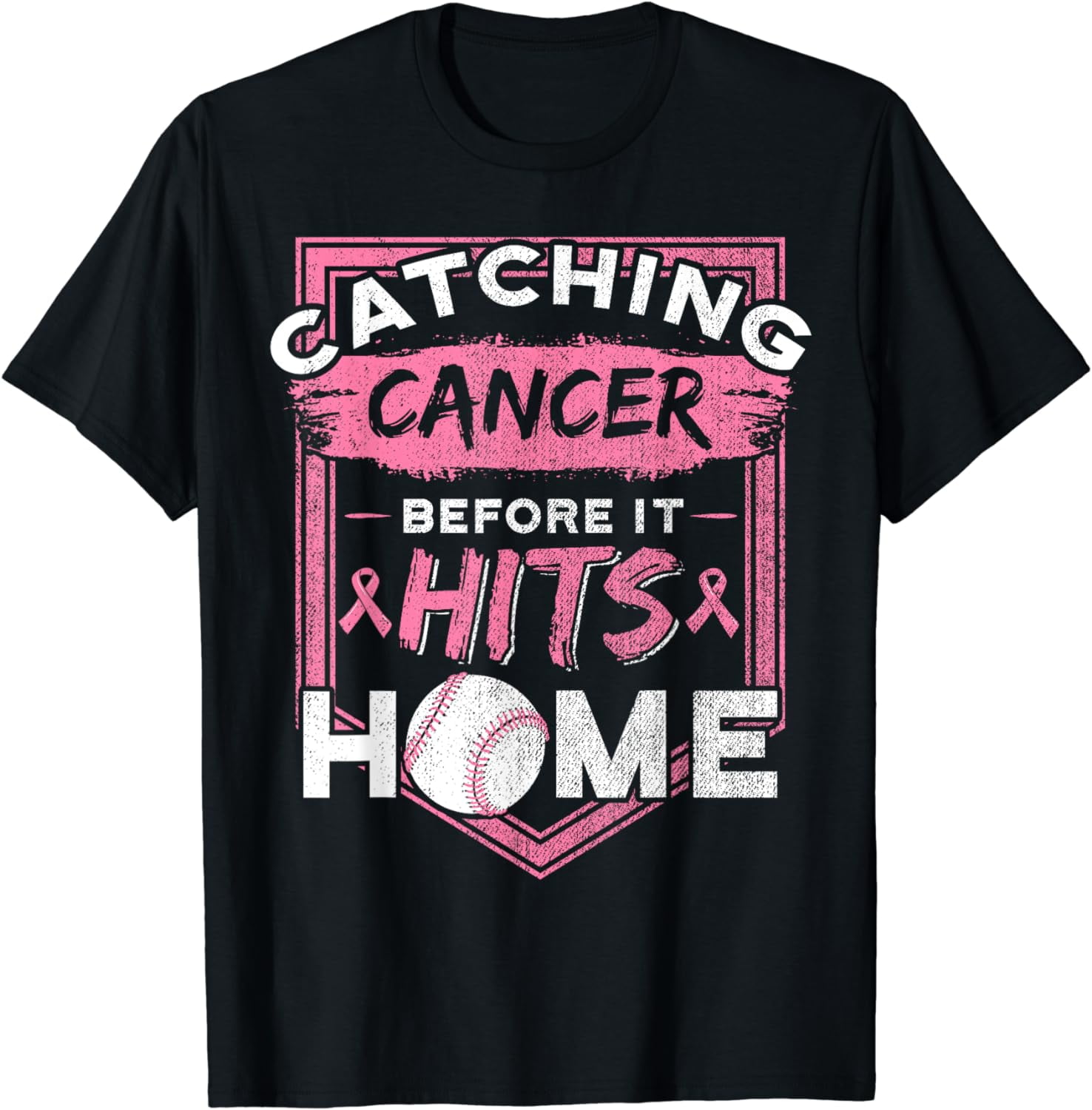 Breast Cancer Softball Ball Goal Pink Ribbon Mammogram Sport T-Shirt ...