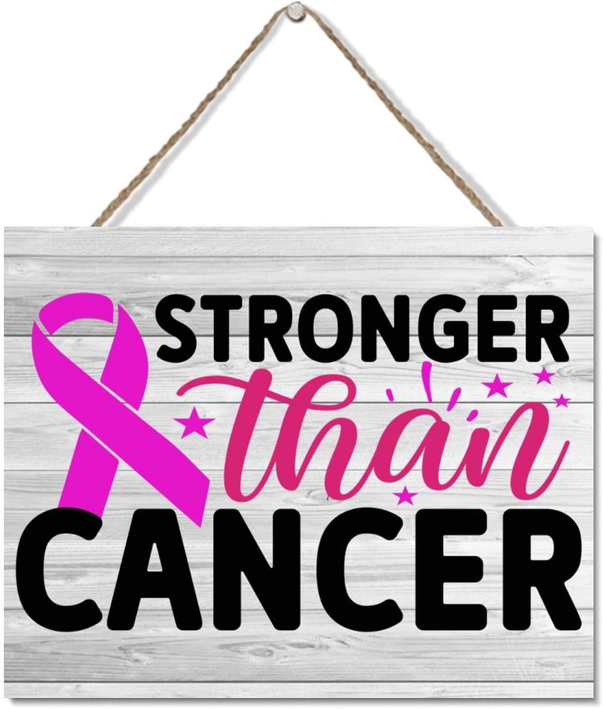 Breast Cancer Stronger Than Cancer Wooden Signs Breast Cancer Awareness ...