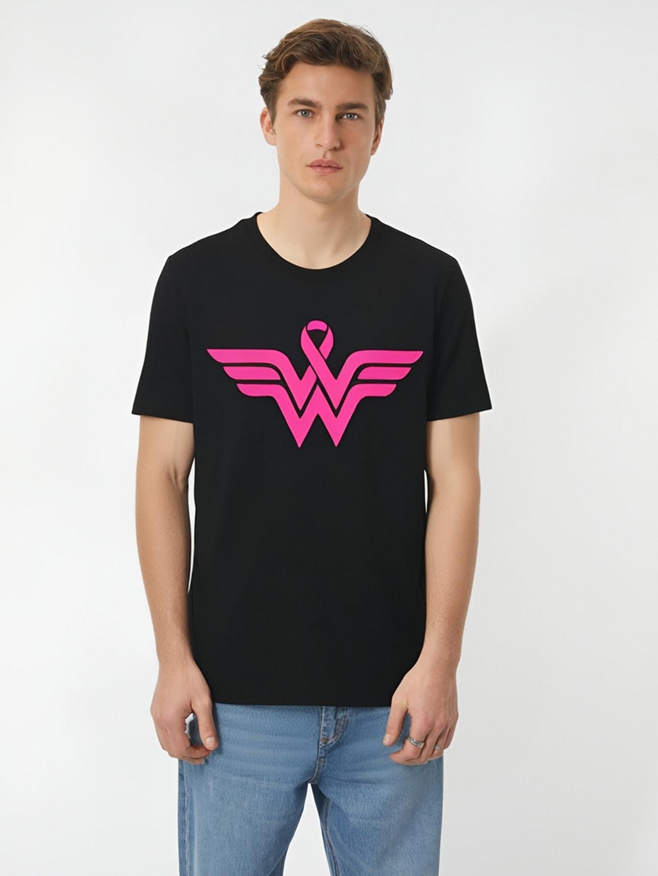 Breast Cancer Superhero Ribbon Logo Premium T-shirt 229841 Funny Men's ...