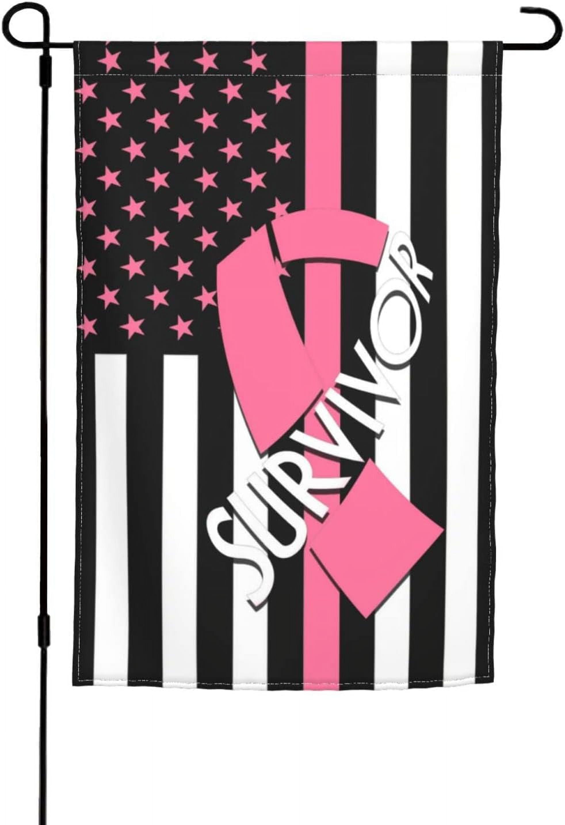 Breast Cancer Survivor Awareness Ribbon Garden Flag Double Sided ...