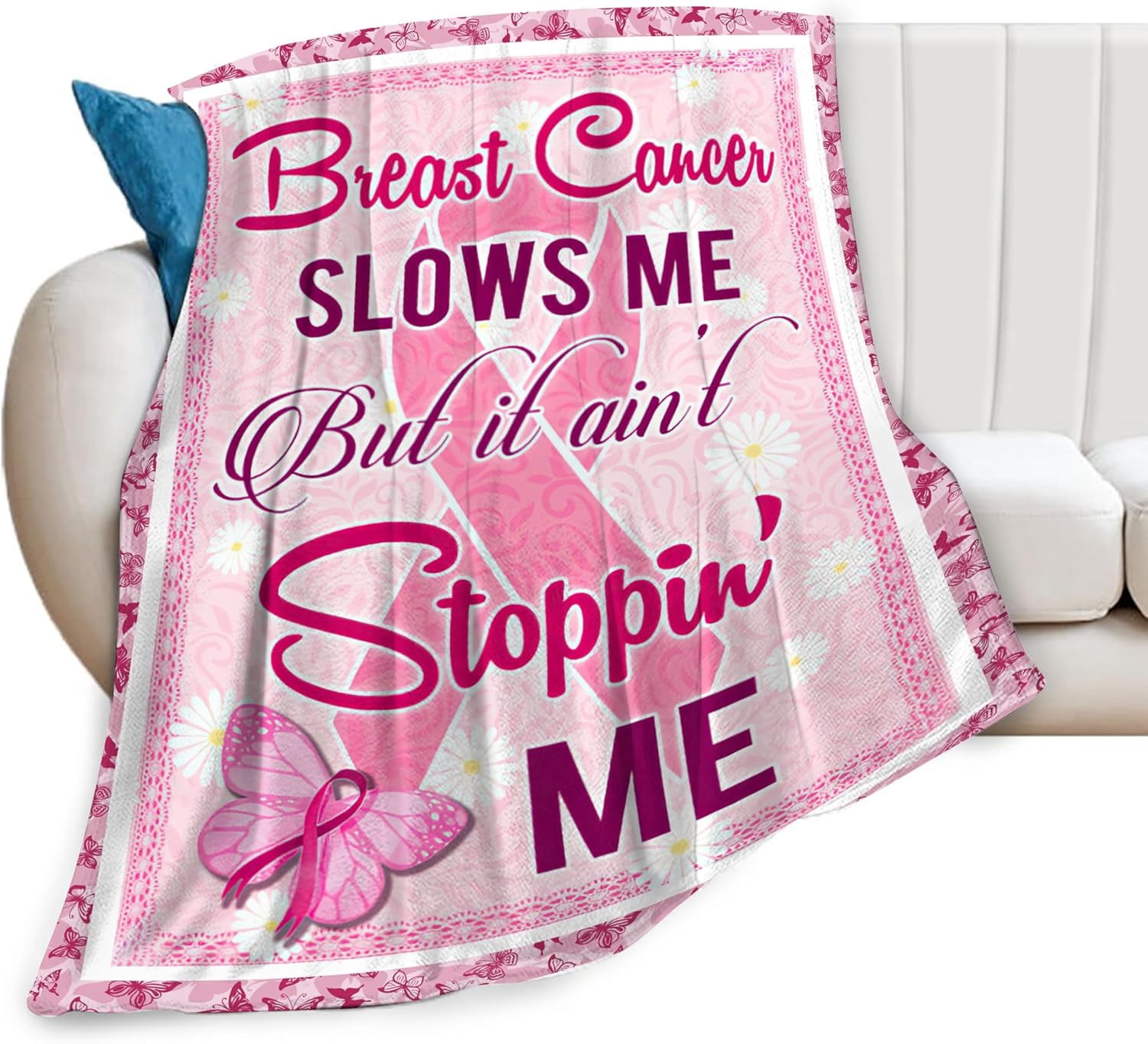 Breast Cancer Survivor Gifts Blanket Breast Cancer Awareness Throw ...
