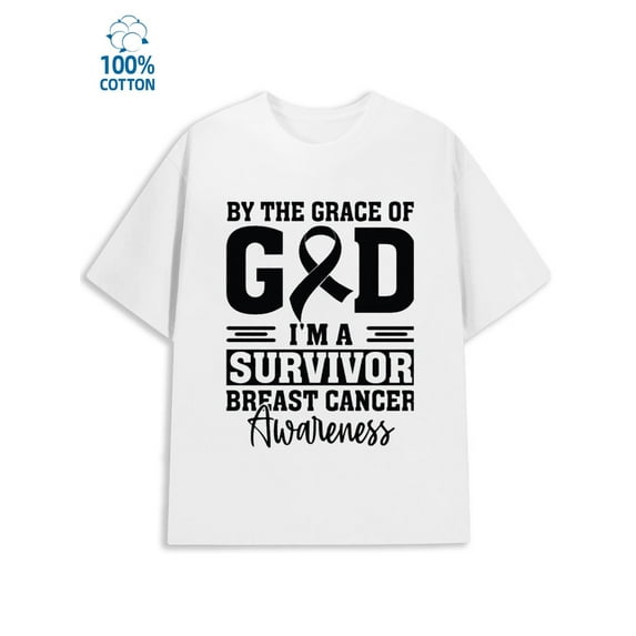 Breast Cancer Survivor men's Jesus 180G 100% Cotton white witty ...