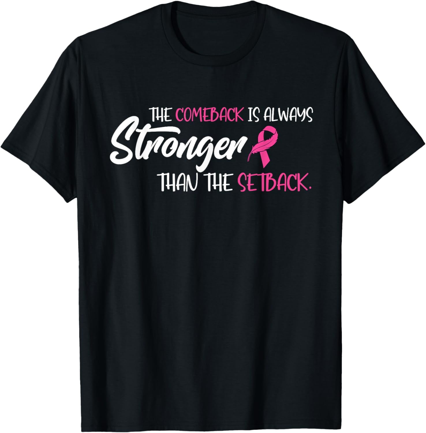 Breast Cancer The Comeback Is Always Stronger Than Setback T-Shirt men ...
