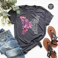 Breast Cancer Vneck Shirt Cancer Awareness TShirt Butterfly Graphic Tee ...